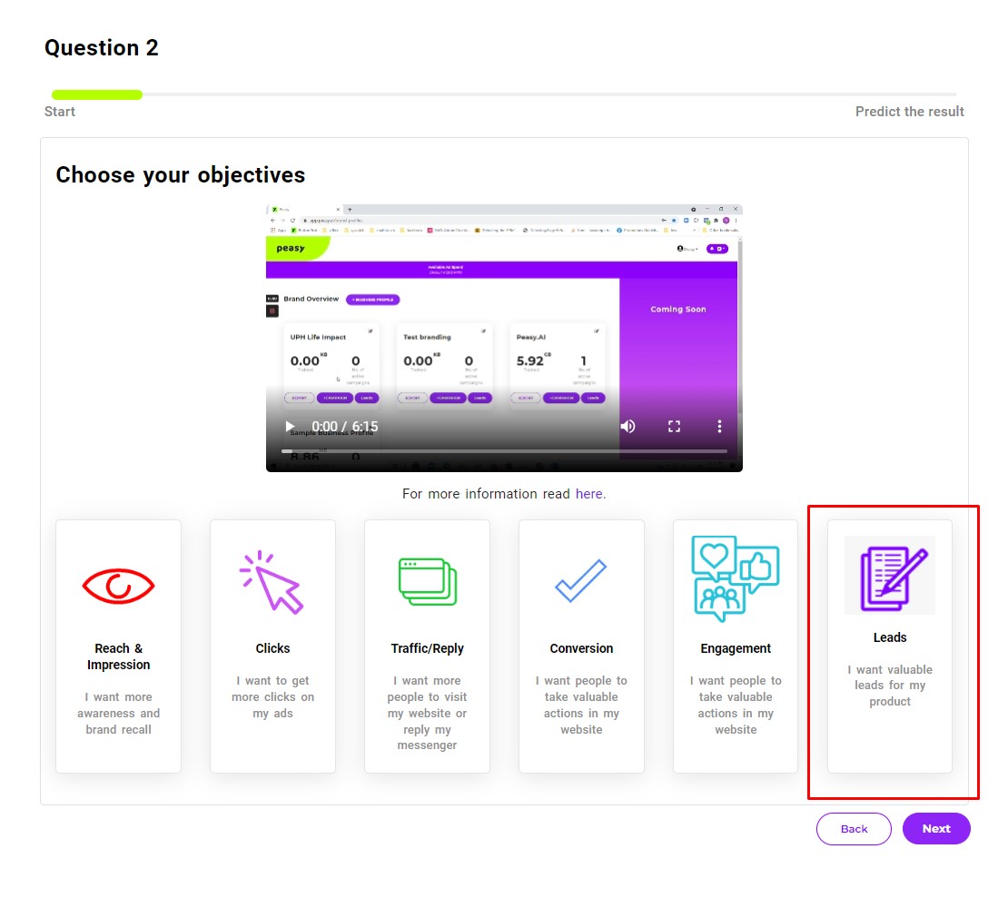 How to create a Lead generation Campaign – Peasy